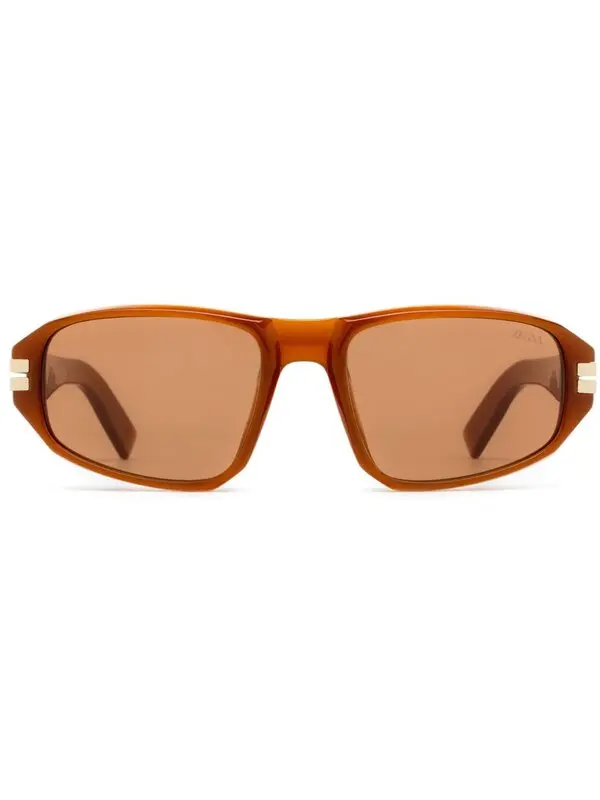 Zegna Oval-frame Sunglasses - Brown