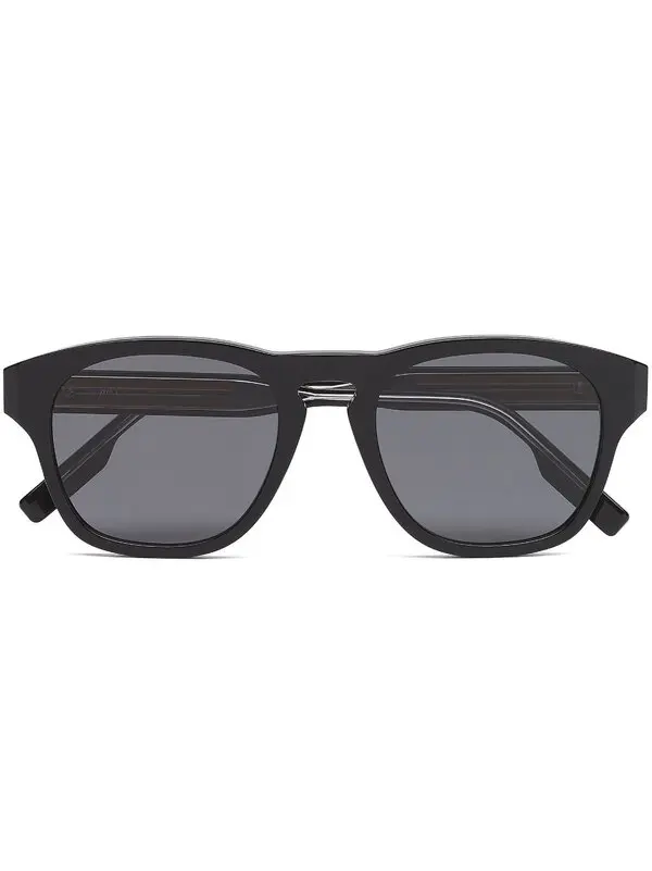 Zegna Tinted Square-frame Sunglasses - Black