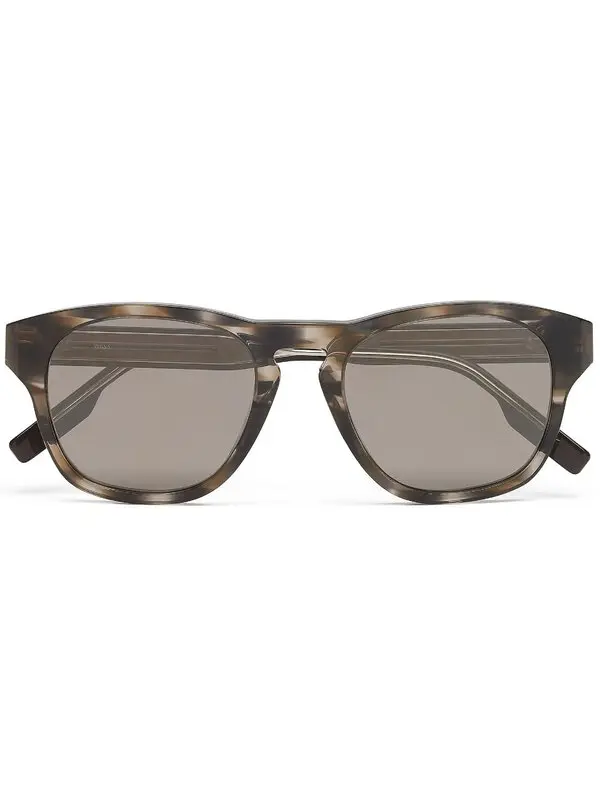 Zegna Tortoiseshell Round-frame Sunglasses