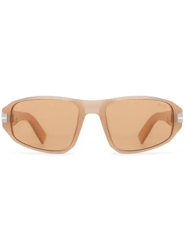 Zegna Oval-frame Sunglasses - Brown