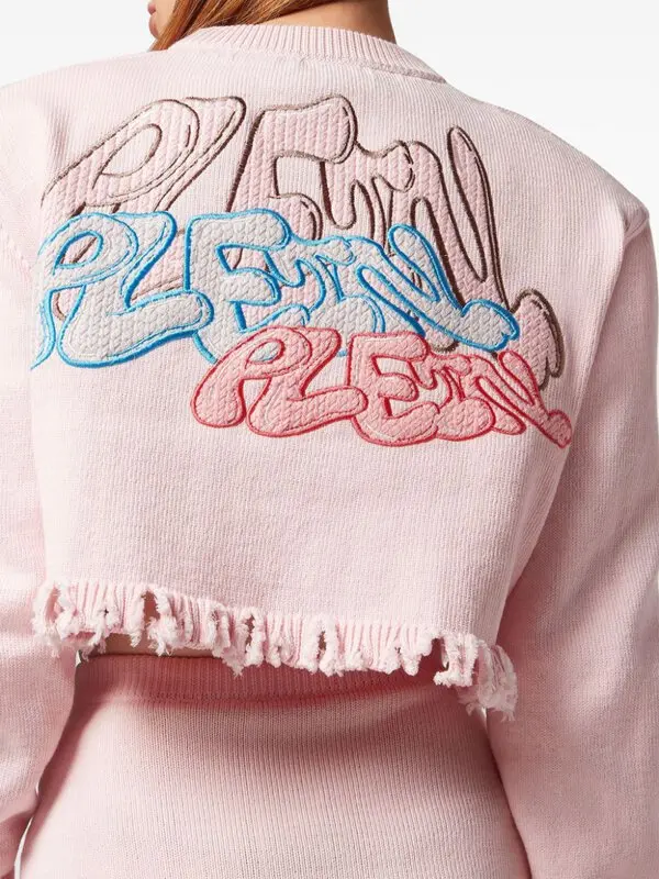 Philipp Plein Logo-embroidered Cropped Cardigan