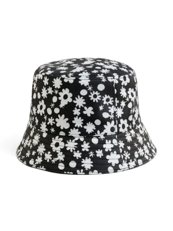Marni Floral-print Cotton Bucket Hat - Black