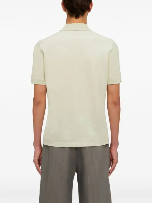 FERRAGAMO Logo-embroidered Half-zip Polo Shirt - Green