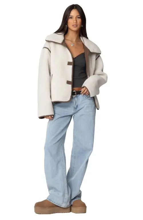 EDIKTED Frost Oversized Faux Shearling Jacket