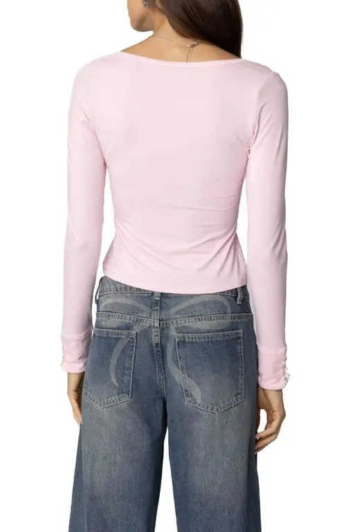 EDIKTED Lolo Bow Long Sleeve Top