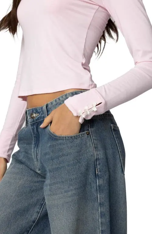 EDIKTED Lolo Bow Long Sleeve Top