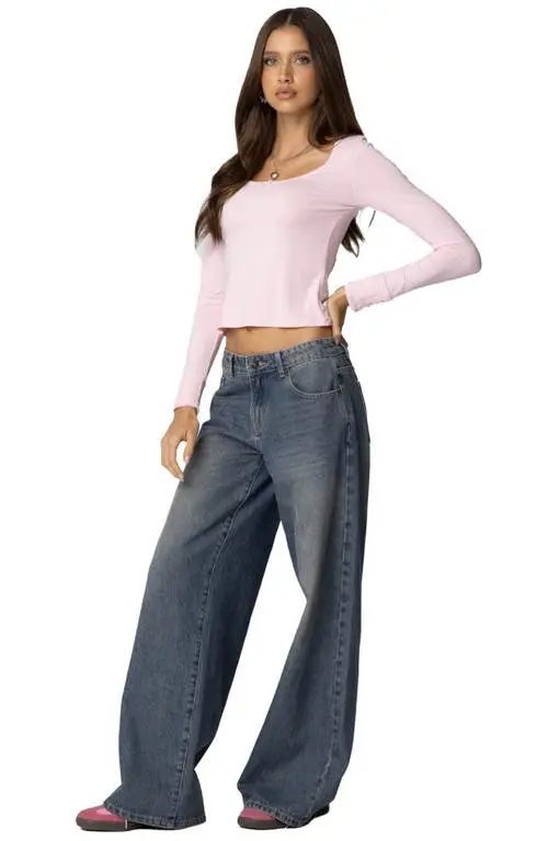 EDIKTED Lolo Bow Long Sleeve Top