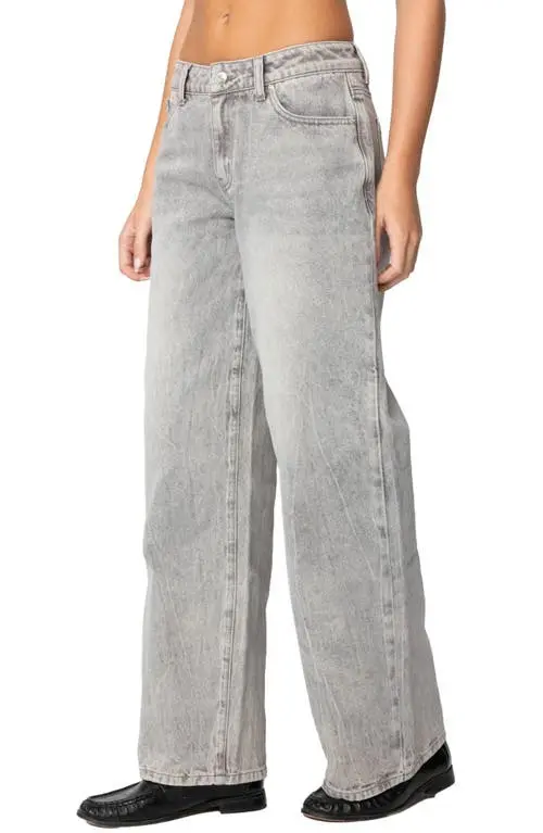 EDIKTED Magda Low Rise Wide Leg Jeans