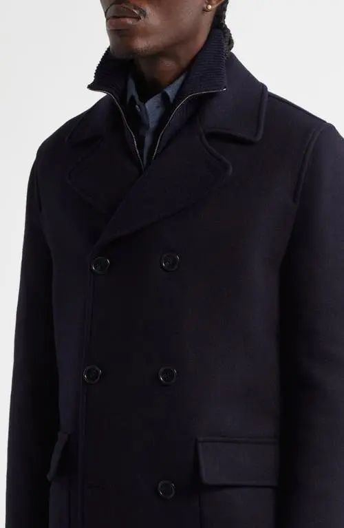 Thom Sweeney Double Face Virgin Wool Peacoat
