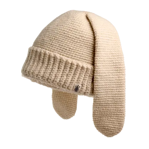 NIRVANNA DESIGNS Ribbed Beanie With Ear Flaps - White