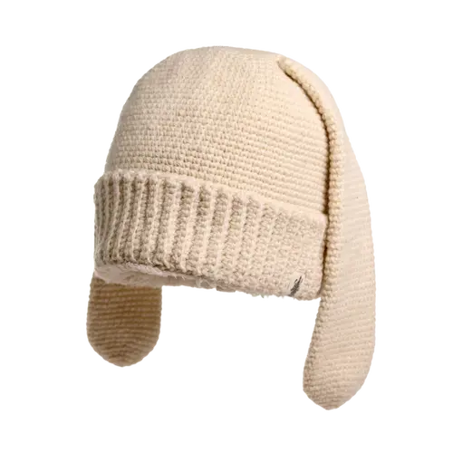 NIRVANNA DESIGNS Ribbed Beanie With Ear Flaps - White