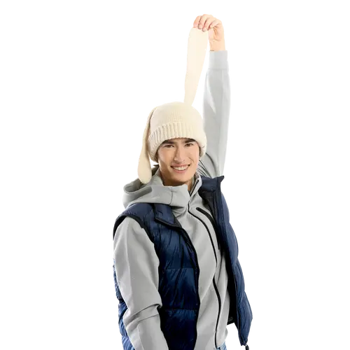 NIRVANNA DESIGNS Ribbed Beanie With Ear Flaps - White