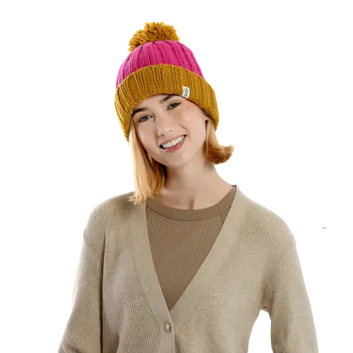 NIRVANNA DESIGNS Cherry Pom Beanie - Charcoal/pink Quartz