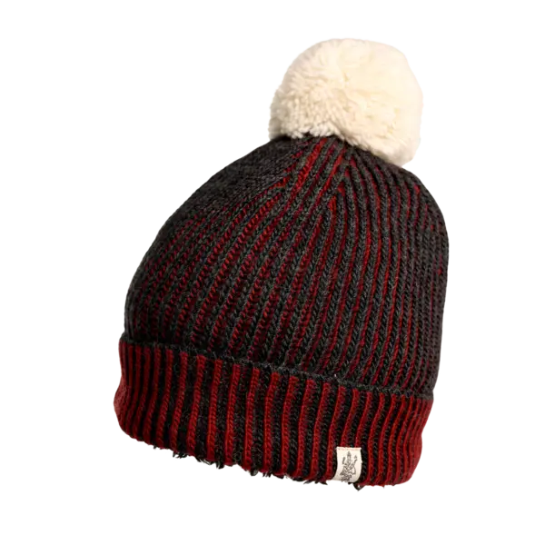 NIRVANNA DESIGNS Allen Pom Beanie - Burgundy