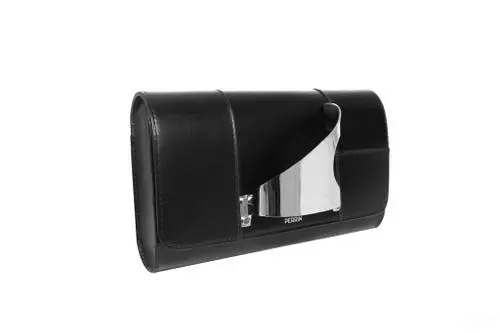 Perrin L'eiffel Glove Clutch - Black Silver