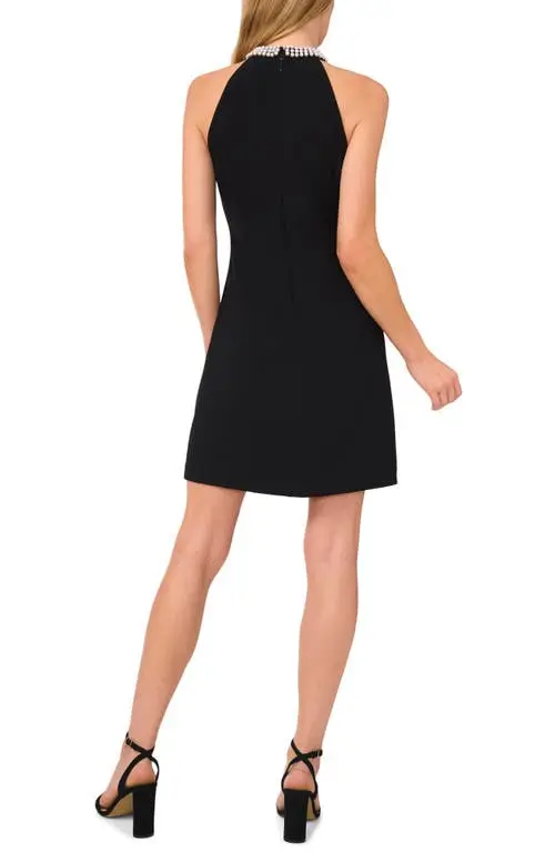 CECE DUPRAZ Faux Pearl Collar A-line Dress