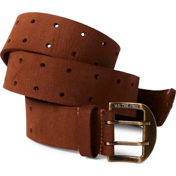 Free People Double Cross Leather Belt - Tan