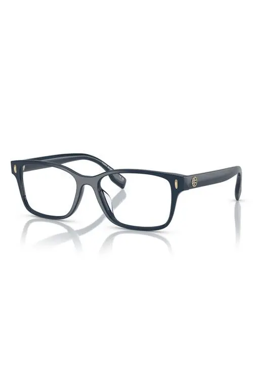 Tory Burch 53mm Rectangular Eyeglasses - Navy