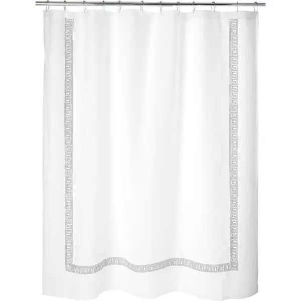 MATOUK Ophelia Linen Shower Curtain - Sterling