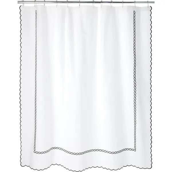 MATOUK Classic Chain Scallop Shower Curtain - Black