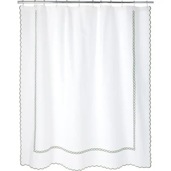 MATOUK Classic Chain Scallop Shower Curtain - Clover