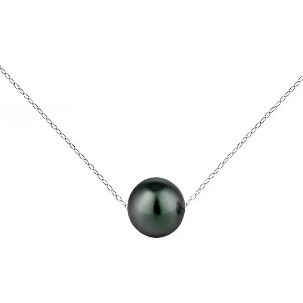 DONATELLO GIAN Sterling Silver Shell Pearl Necklace - Black