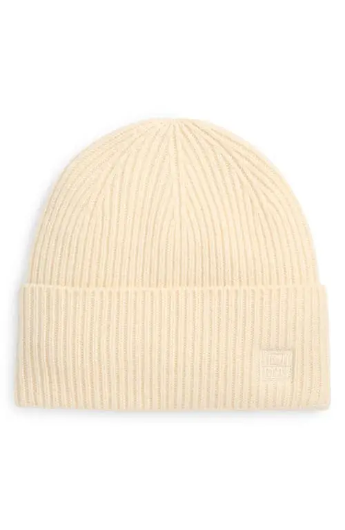 TOTEME Wool & Cashmere Rib Beanie - Snow