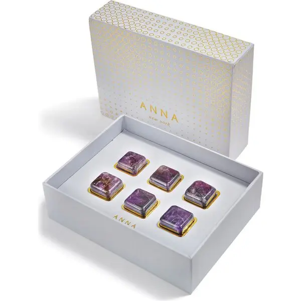 ANNA NEW YORK Vida Amethyst Set Of 6 Whisky Gems - Purple
