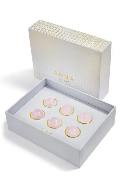 ANNA NEW YORK Vida Quartz Set Of 6 Wine Gems - Rose