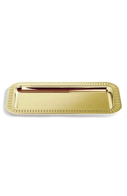 ANNA NEW YORK Striations Rectangular Serving Tray - Gold