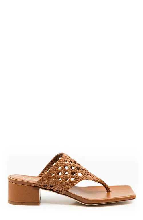 ANDREA GOMEZ Brenda Woven Nappa Leather Sandal - Camel