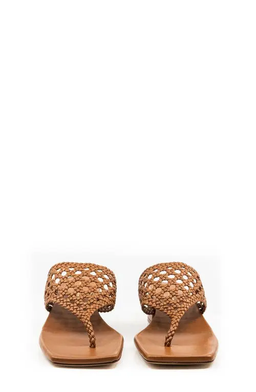 ANDREA GOMEZ Brenda Woven Nappa Leather Sandal - Camel