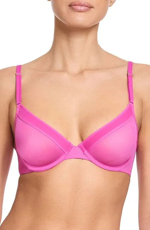 Hanky Panky Underwire Unlined Mesh Plunge Bra - Berry Burst