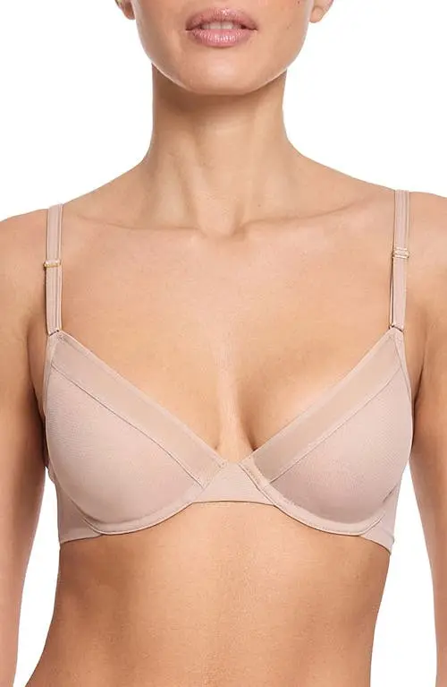Hanky Panky Underwire Unlined Mesh Plunge Bra - Chai
