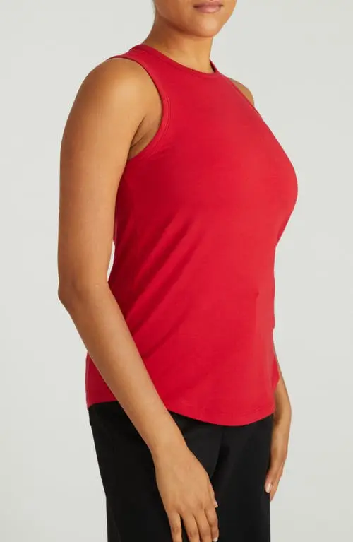 Universal Standard Cai Stretch Pima Cotton Tank - Ruby Red