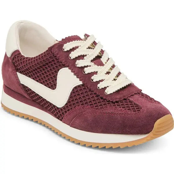 Dolce Vita Mesh Lace-up Sneakers - Cranberry Mesh