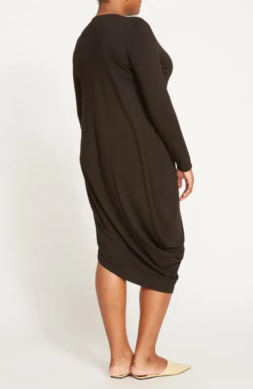 Universal Standard Iconic Geneva Long Sleeve Asymmetric Dress