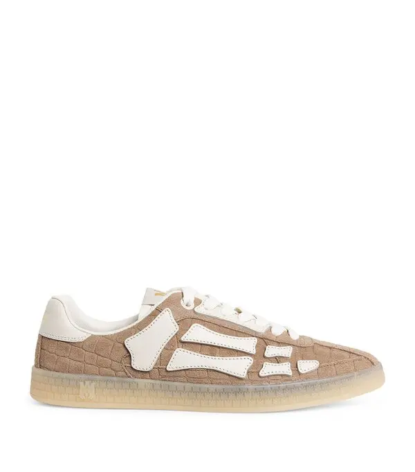 Amiri Suede Pacific Bones Low-top Sneakers - Brown