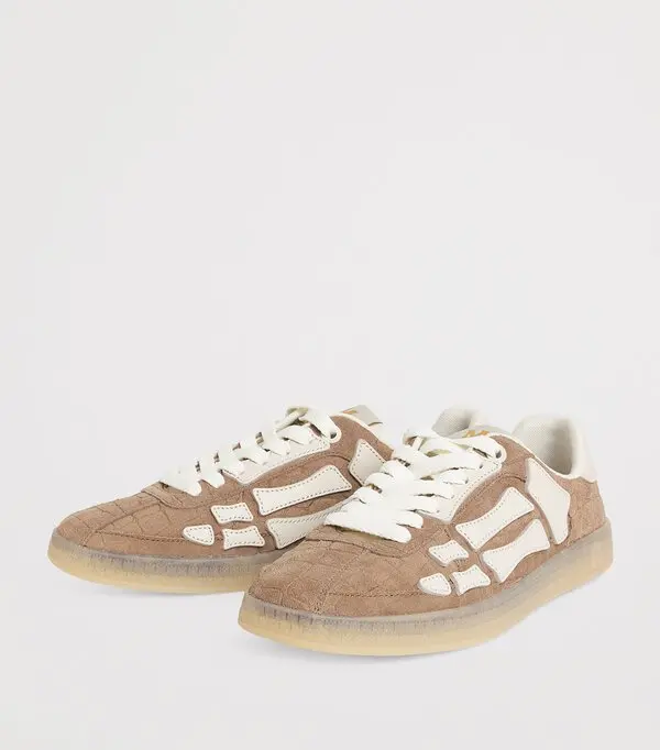 Amiri Suede Pacific Bones Low-top Sneakers - Brown