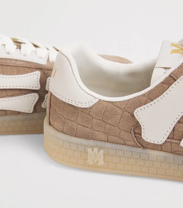 Amiri Suede Pacific Bones Low-top Sneakers - Brown