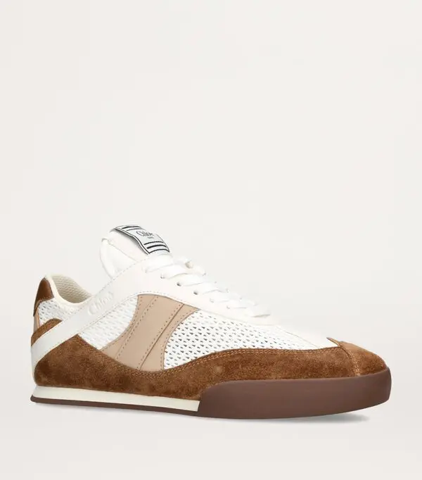 Chloé Kick Leather Lace Up Sneakers - Brown