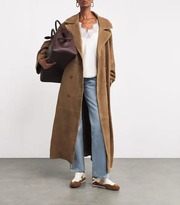 Chloé Kick Leather Lace Up Sneakers - Brown