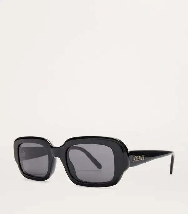Loewe Acetate Rectangular Slim Sunglasses - Black