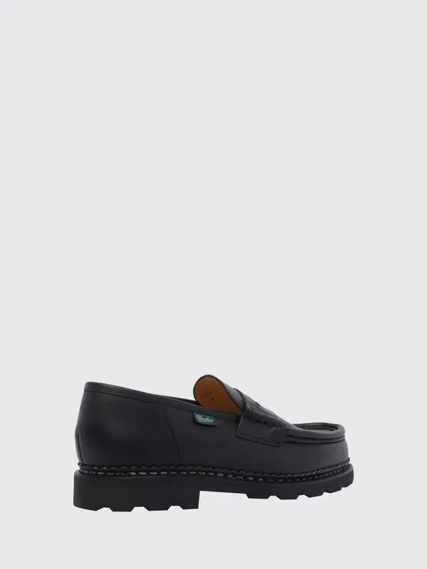 Paraboot Smooth Calfskin Penny Loafers With Lug Sole