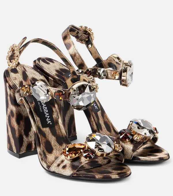 Dolce & Gabbana Keira 105 Leopard-print Sandals - Multicoloured