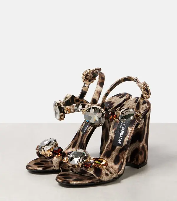 Dolce & Gabbana Keira 105 Leopard-print Sandals - Multicoloured