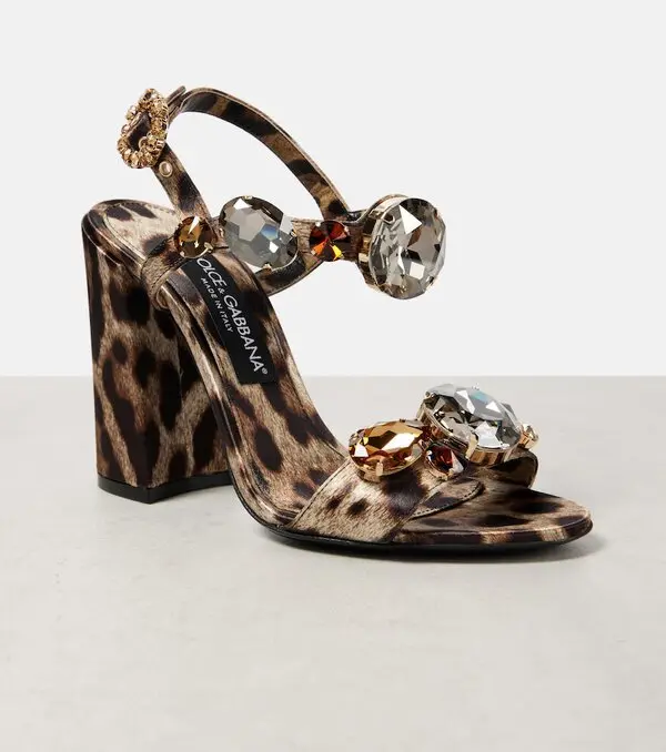 Dolce & Gabbana Keira 105 Leopard-print Sandals - Multicoloured