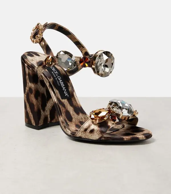 Dolce & Gabbana Keira 105 Leopard-print Sandals - Multicoloured