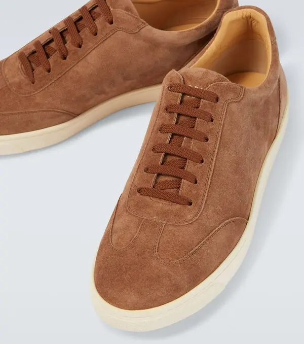 Brunello Cucinelli Suede Sneakers - Brown | Editorialist