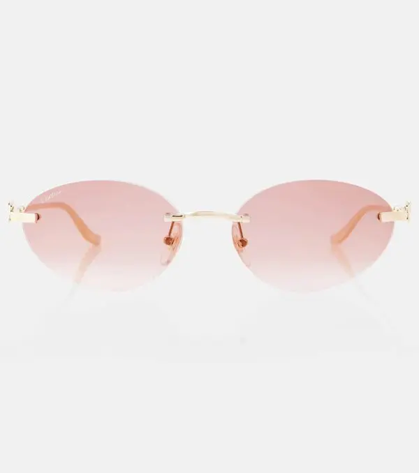 CARTIER Panthère De Oval Sunglasses - Red